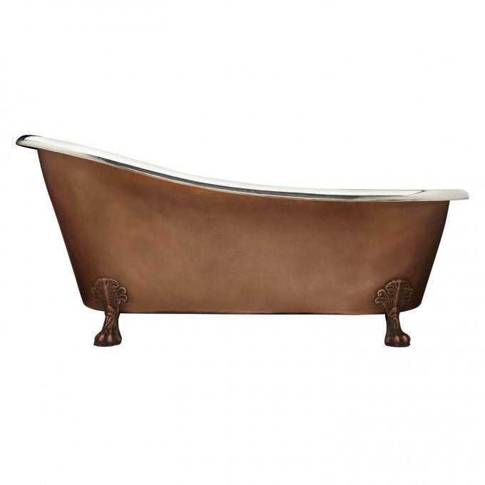 Smooth Copper Nickel Clawfoot Tub - Coppersmith Creations